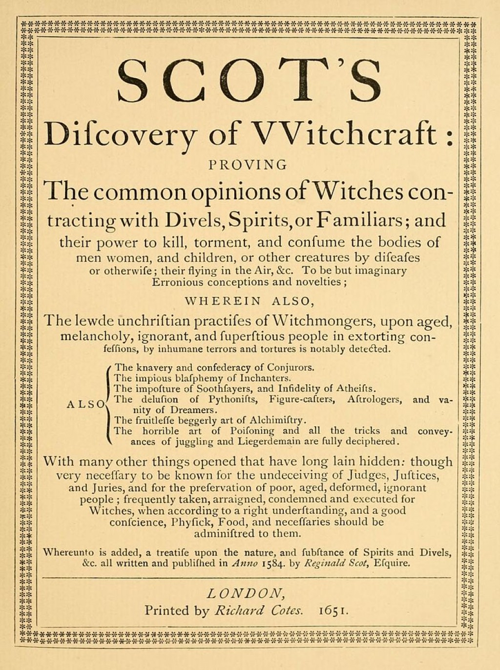 "The Discoverie of Witchcraft": a Book by Reginald Scot | HubPages