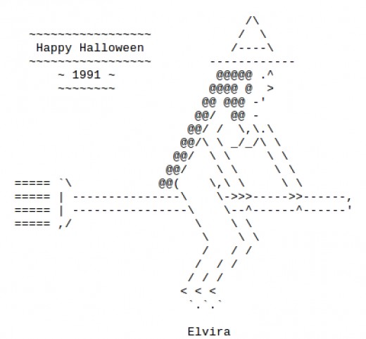 Witches in ASCII Text Art for Halloween