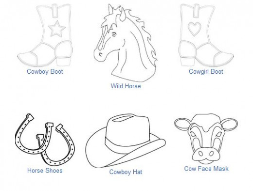 Rodeo Back Number Template Sketch Coloring Page
